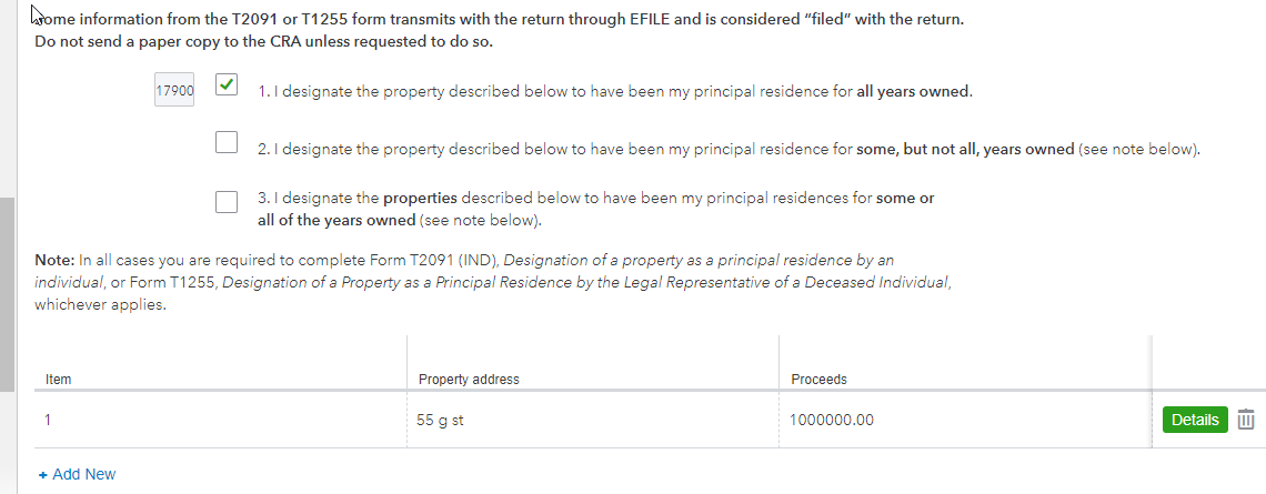 How to complete the S3 Principal Residence form in Pro Tax