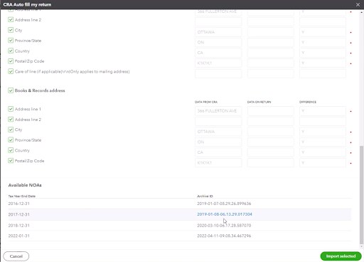 Downloading the T2 Notice of Assessment into Pro Tax