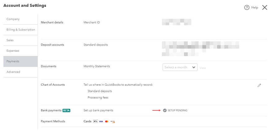 Accept bank payments in QuickBooks Online