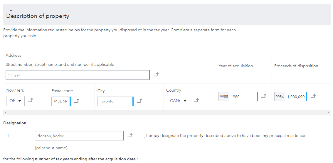 How to complete the S3 Principal Residence form in Pro Tax