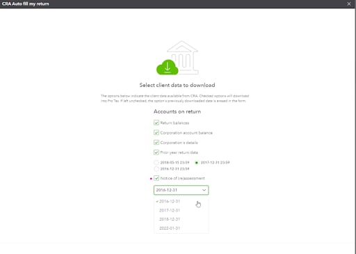 Downloading the T2 Notice of Assessment into Pro Tax