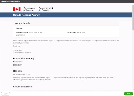 Downloading the T2 Notice of Assessment into Pro Tax