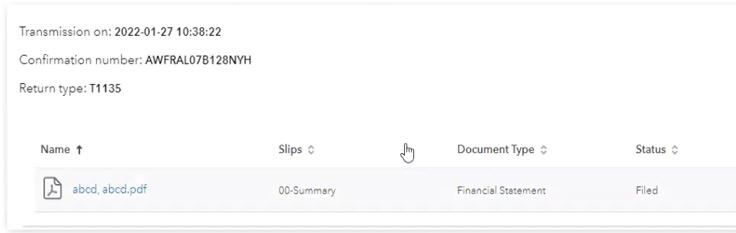 Attach and submit electronic documents via T1135, T1134, and T106 ...