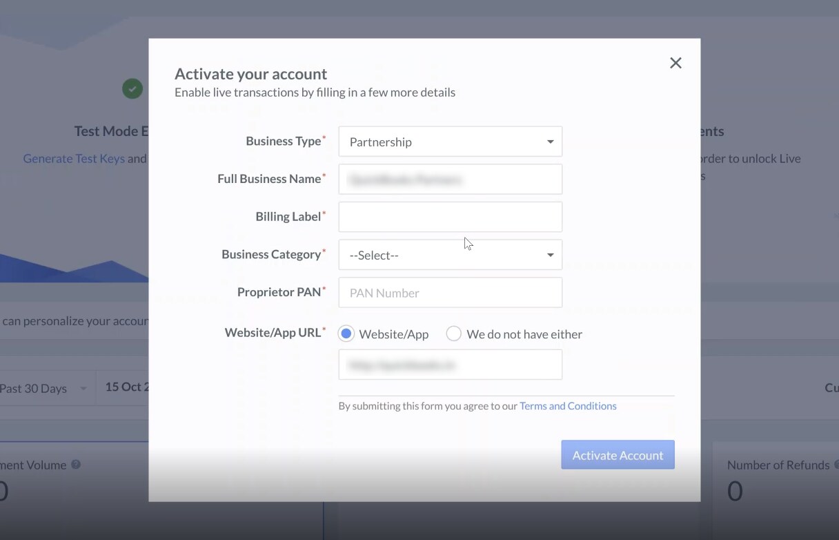 Payment enabled invoices—Razorpay