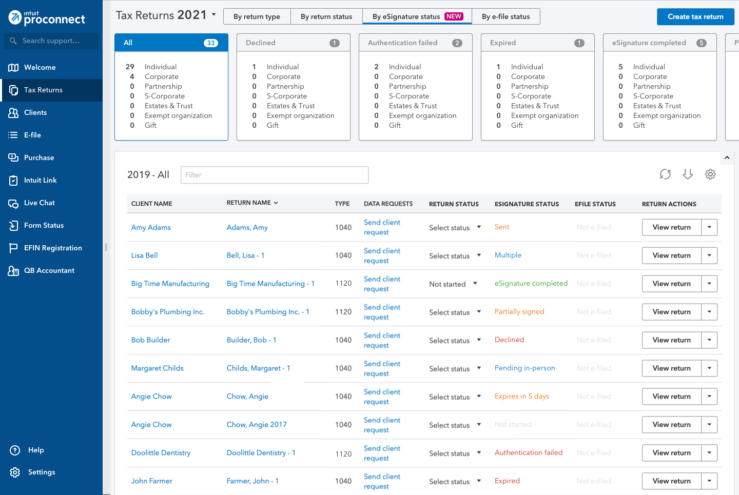 eSignature Powered by DocuSign | Intuit ProConnect