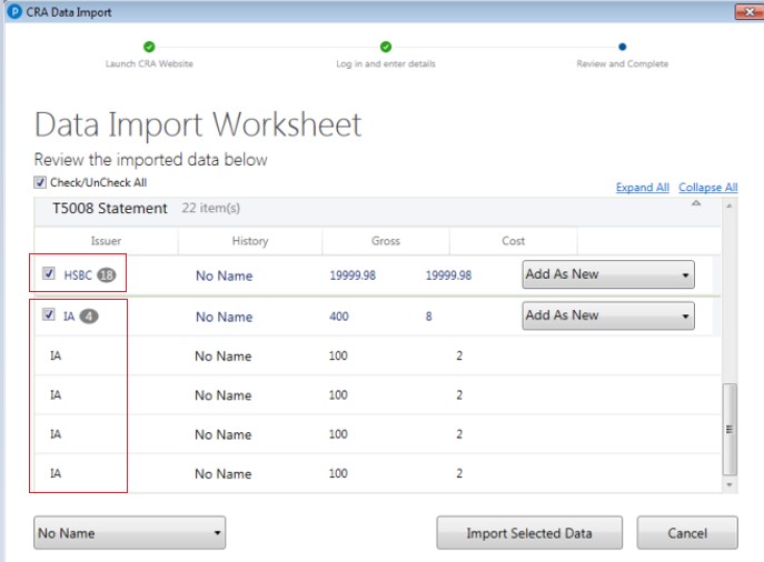 About the Auto-fill My Return T5008 Group Function